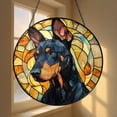 Athletic Dog Portrait Stained Glass Style Suncatcher – Round Window ...