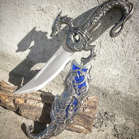 Defender 17" Huge Collectible Fantasy Blue Dragon Dagger Knife ...