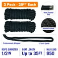 Better Boat Dock Lines Boat Ropes for Docking 1/2" Line Braided 25 feet ...
