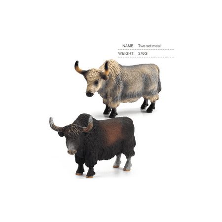 Dedang 2PCS American Yak Model Set Solid Highland Yak Ornamental Toy ...