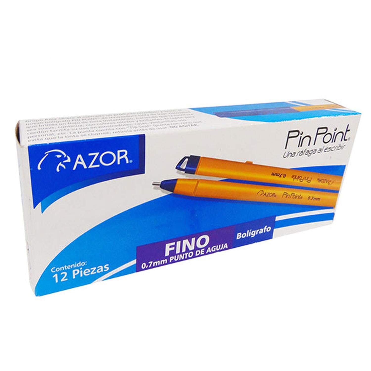 Bolígrafo AZOR Pin Point Negro 6820AZ Pluma de punta fina 0.7mm caja ...
