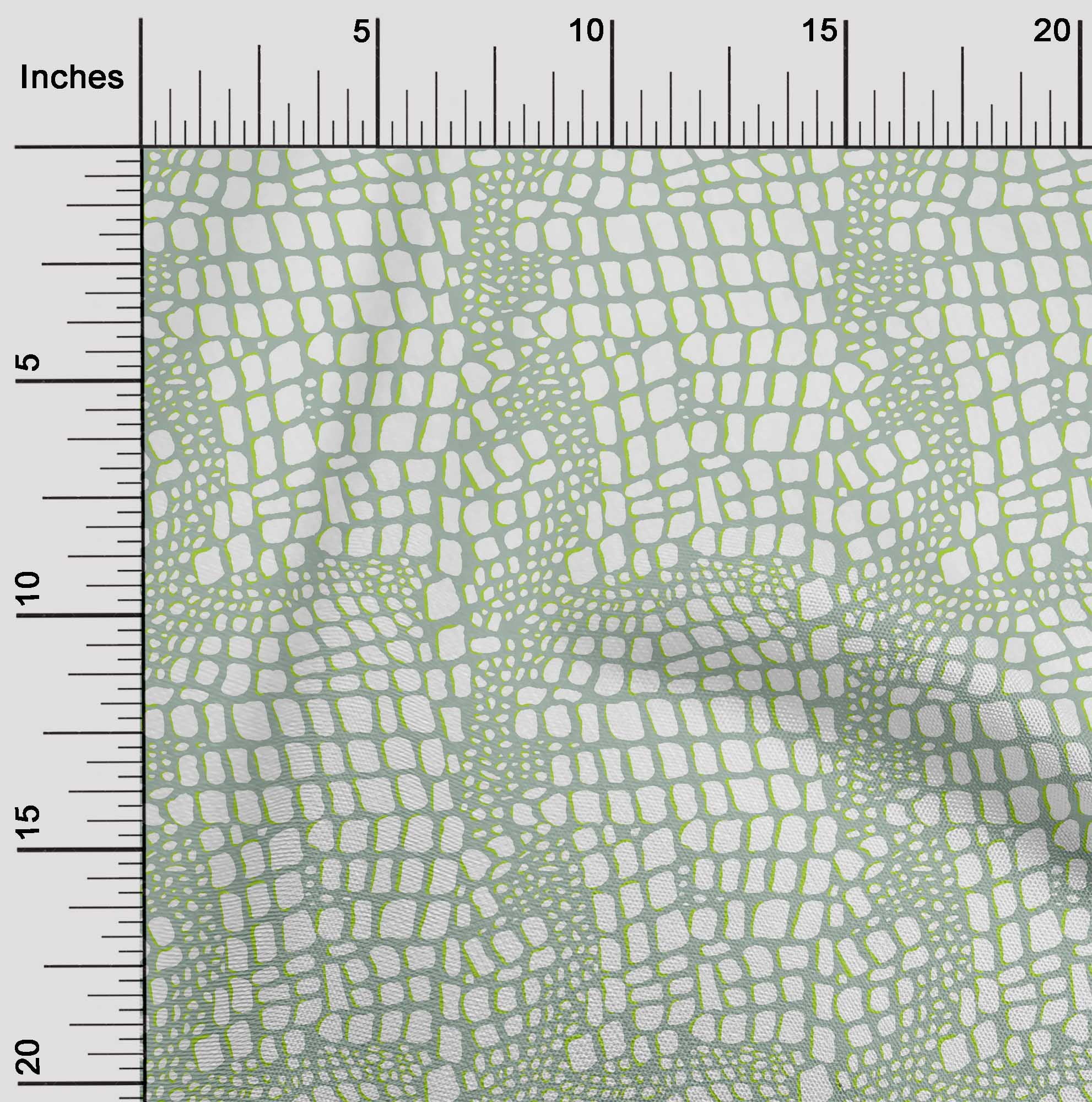oneOone Viscose Chiffon Dusty Green Fabric Snake Animal Skin Sewing ...