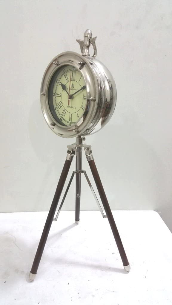 RETRO Vintage Style Table Top Desk CHROME Clock Collectible Watch ...