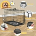 ZUNMOS 24" Small Dog Crate Portable, Double-Door Design Dog Cage with ...