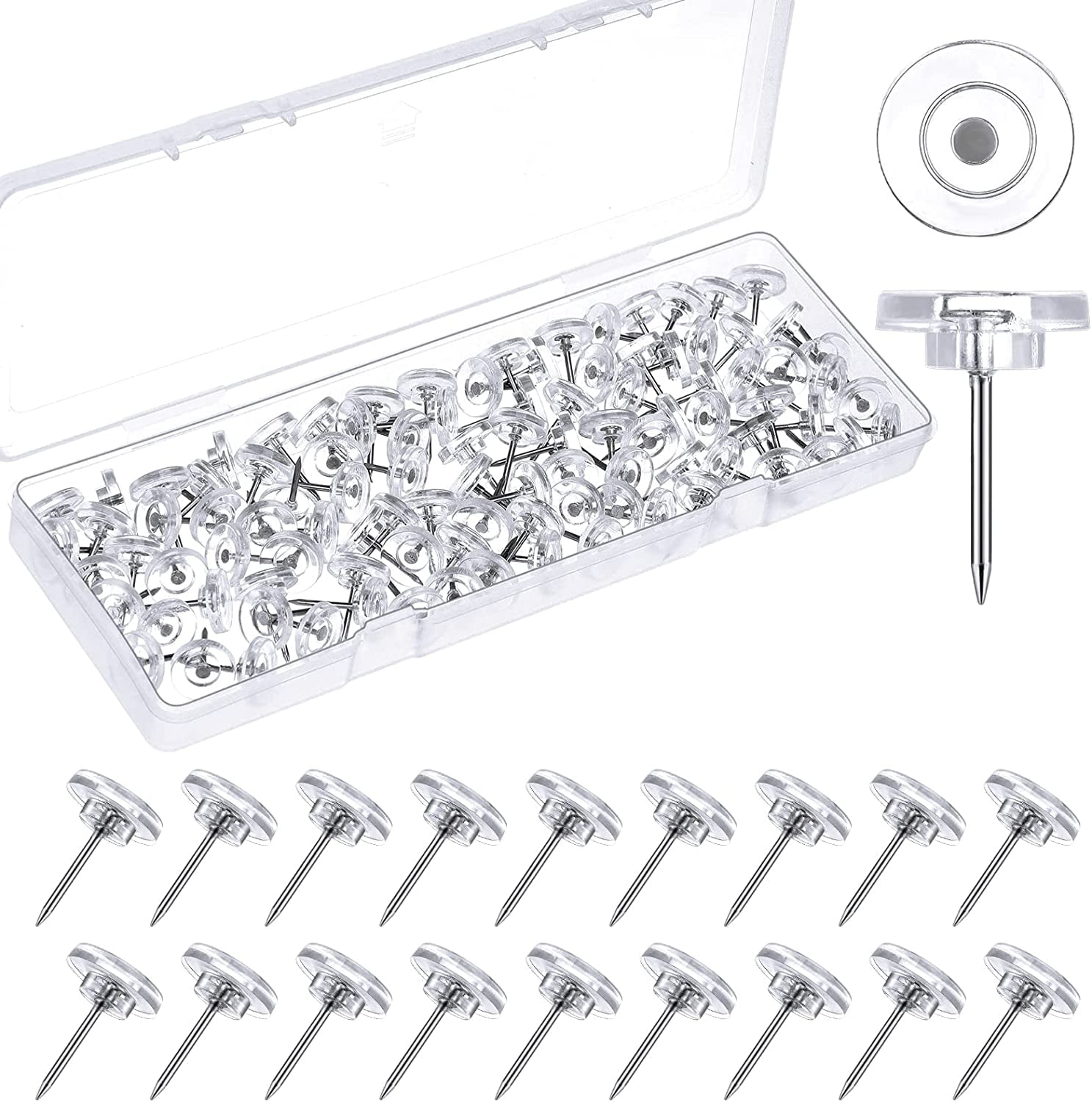 Push Pins Thumb Tacks Plastic Head Steel Pin Thumbtacks Small Cork ...