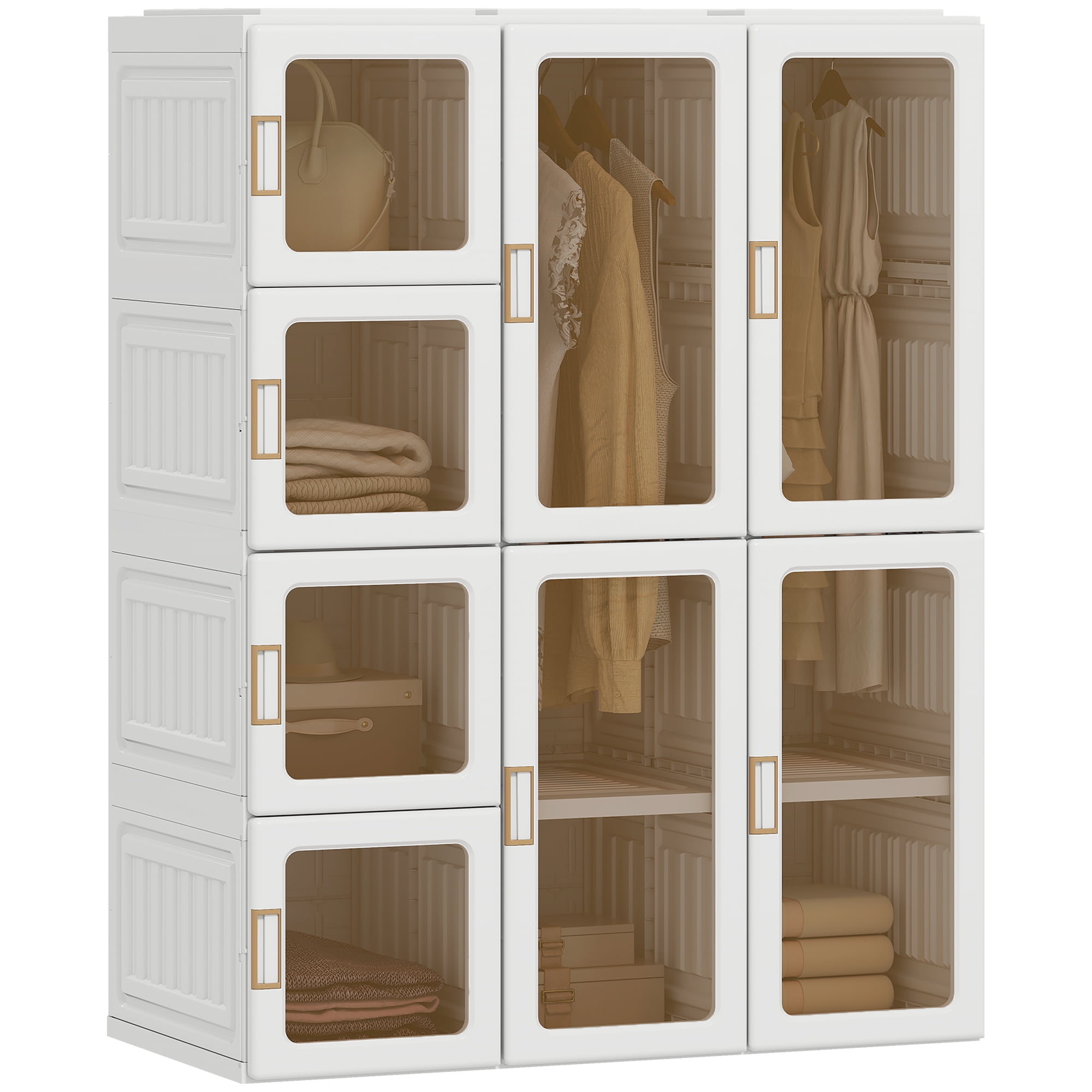 Click here for Homcom Portable Closet Wardrobe With 8 Compartment... prices