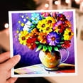 3drose, Sunlit Yellow, Purple, Blue Flowers in a Ceramic Bowl on a ...