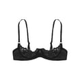 Zaldita Womens Floral Lace 1/4 Cups Balconette Bralette Padded ...