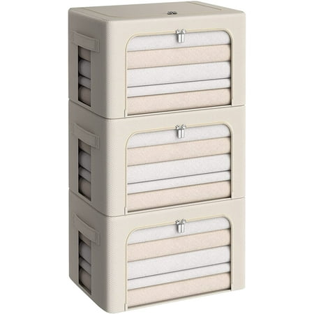 3Pack Frame Storage Box - Clothes Storage Bin Bags Oxford Fabric ...