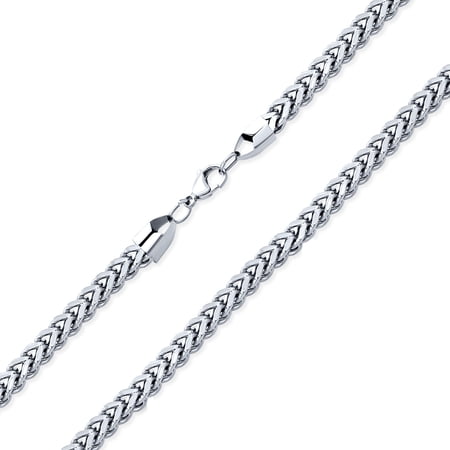 Heavy Duty Biker Jewelry Solid Flat Square Wheat Link Foxtail Chain ...
