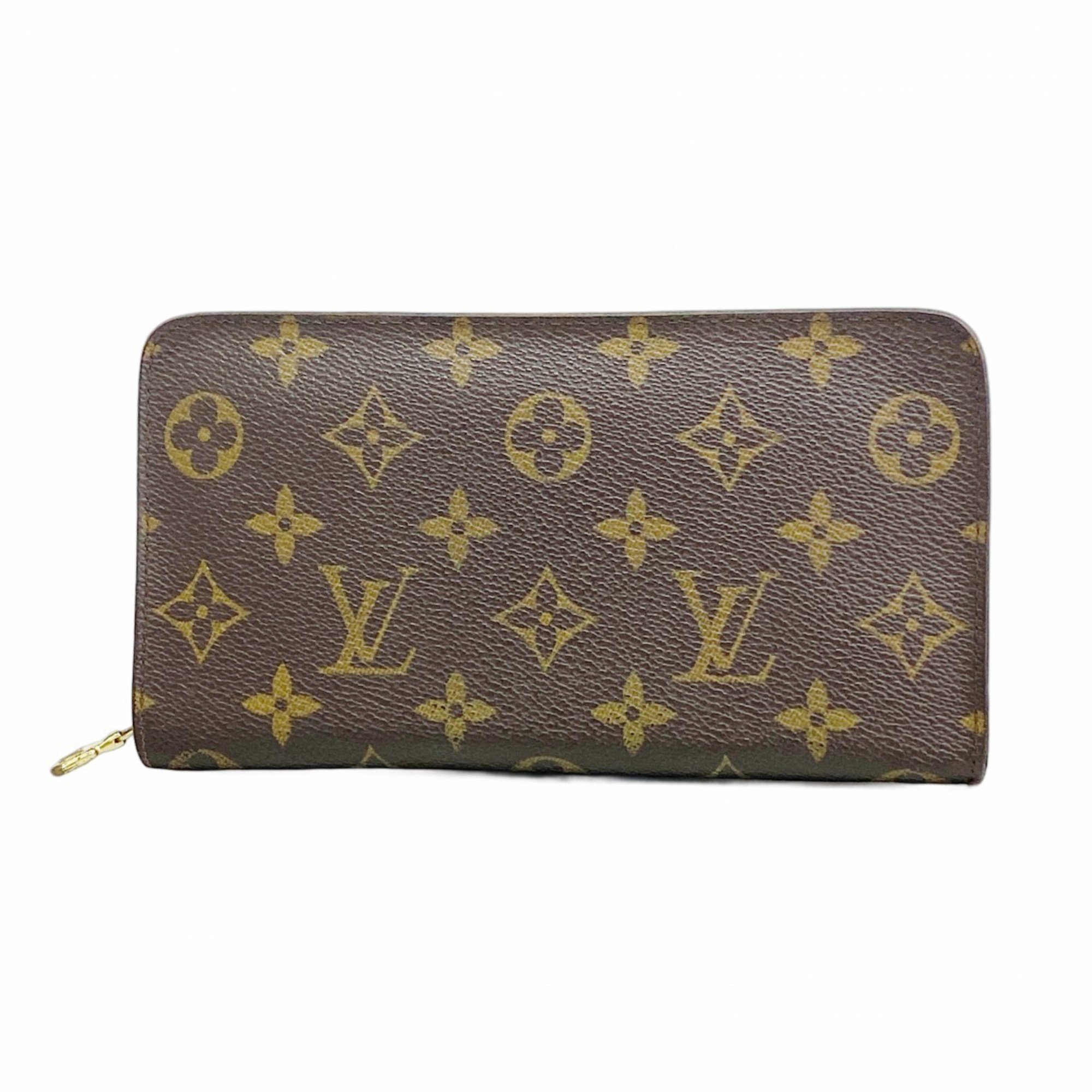 Pre-Owned Louis Vuitton Long Wallet Monogram Porto Monaco Zip M61727 ...