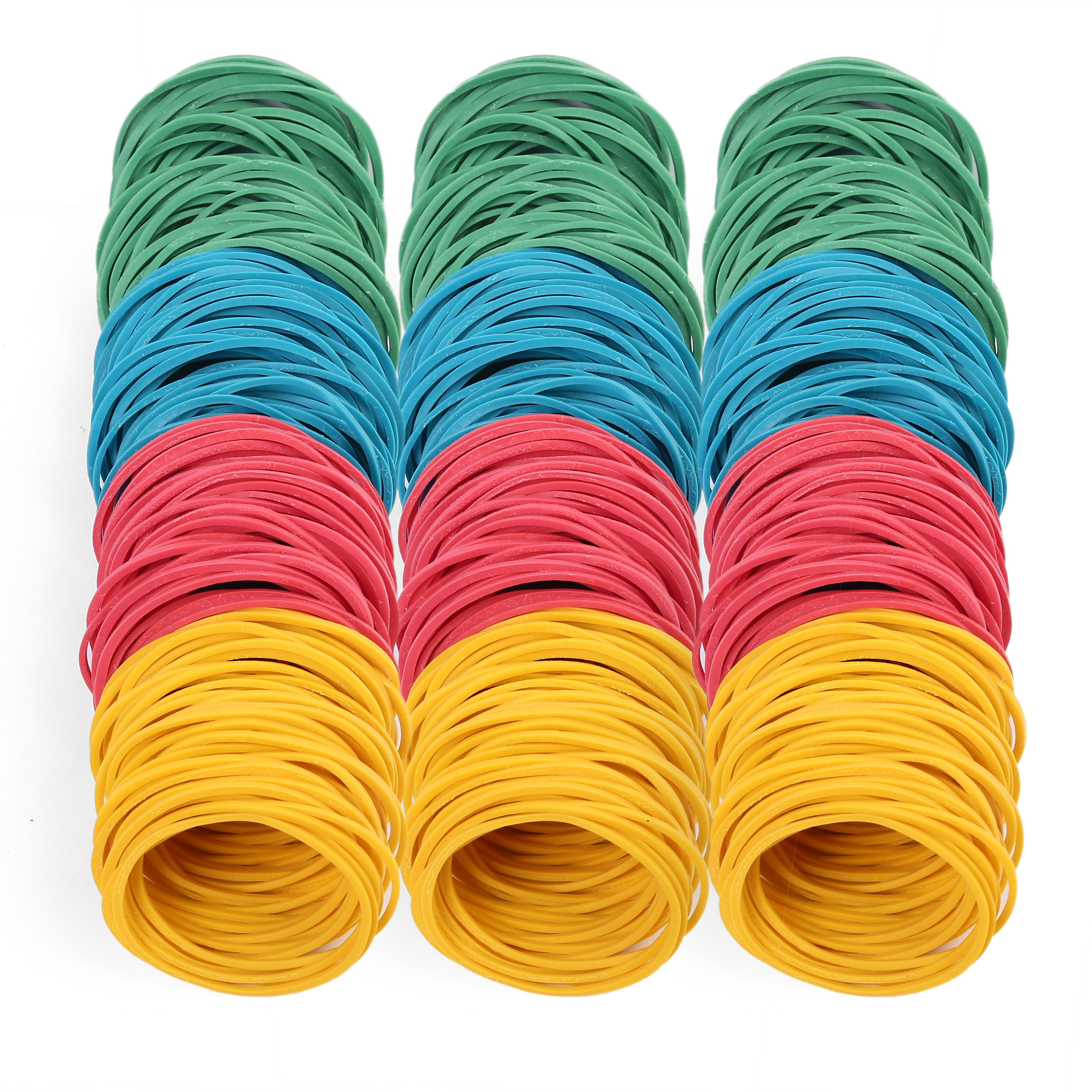 LotFancy 600Pcs Multicolor Rubber Bands, 1.77 in Elastic Rubber Bands ...