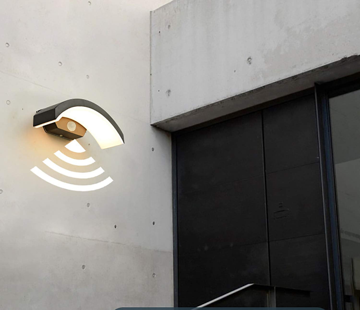 LOHAS 18W Arc Modern Integrated LED Motion Sensor Wall Sconce Light ...