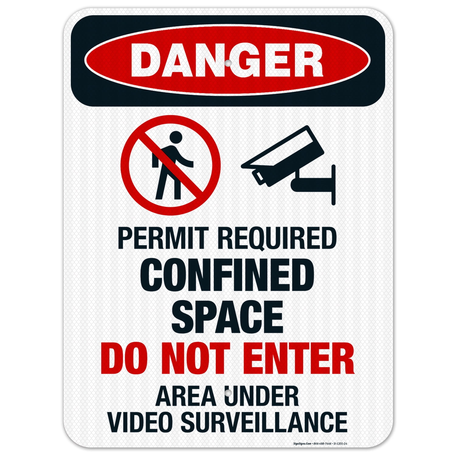 Permit Required Confined Space Do Not Enter Area Sign, OSHA Danger Sign ...
