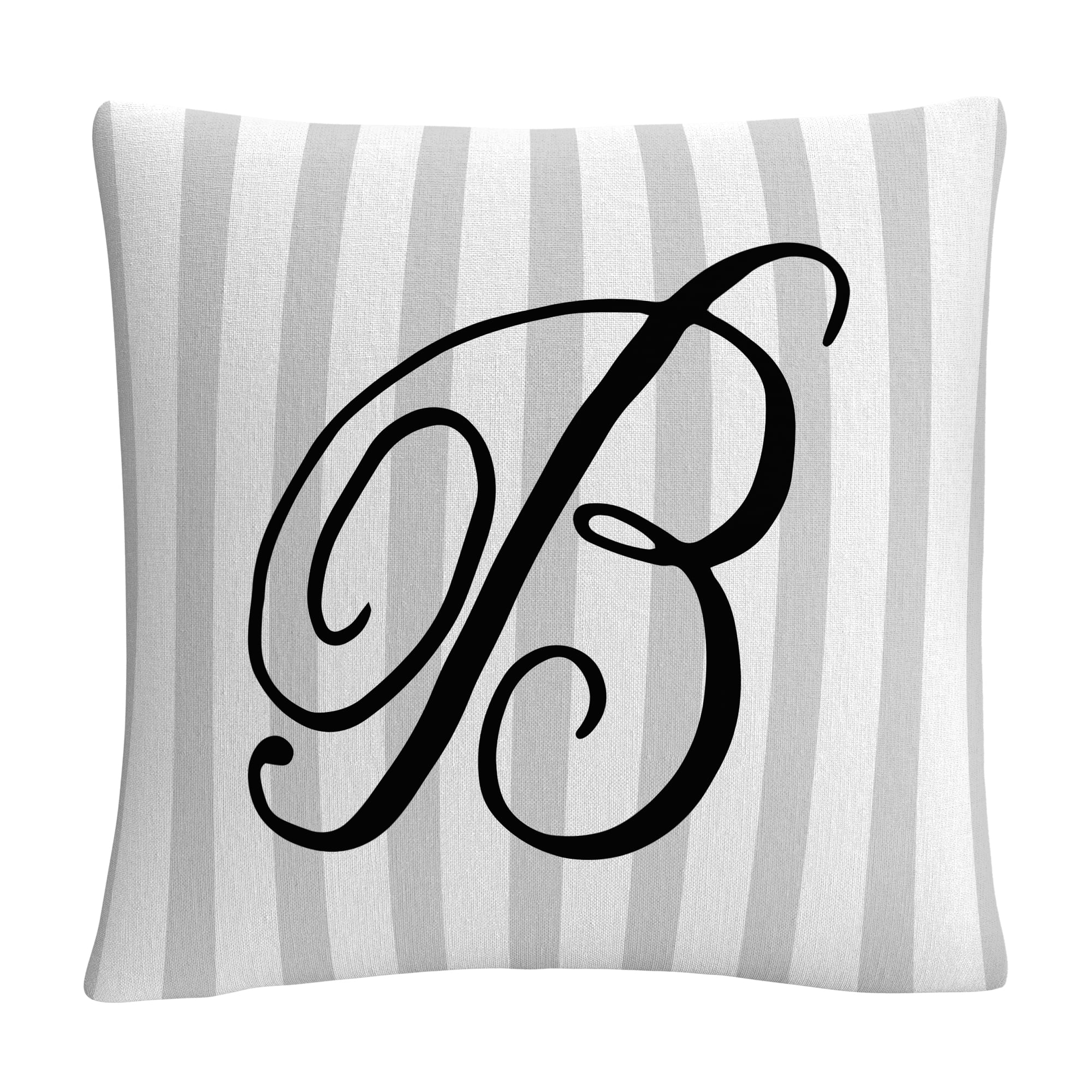 Gray Striped Ornate Letter Script B By Abc 16 X 16 Decorative Throw ...