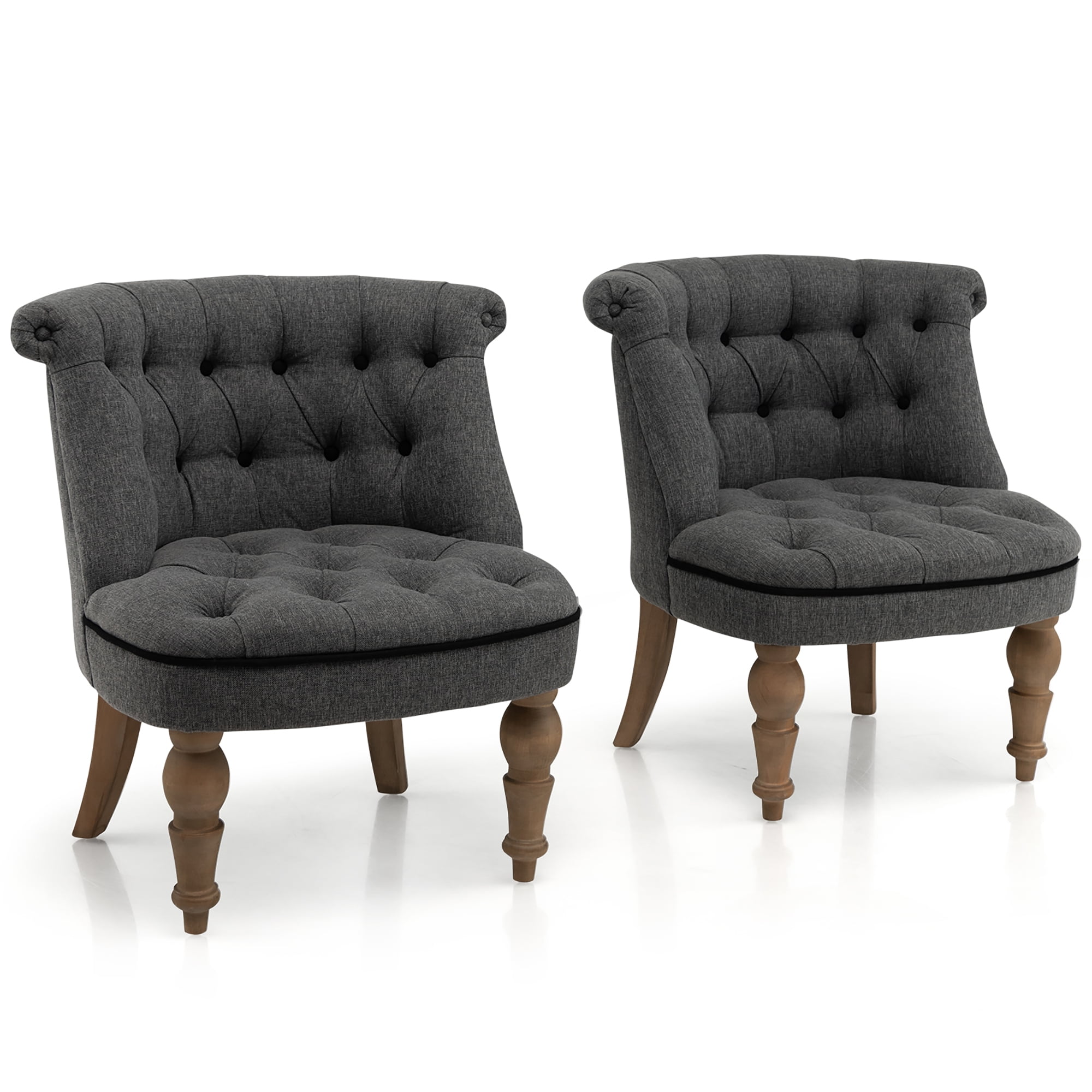 Click here for Costway Set Of 2 Upholstered Slipper Chairs Armles... prices