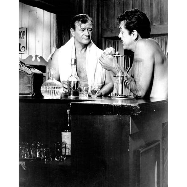 North To Alaska John Wayne Ernie Kovacs bare chested drink at saloon ...