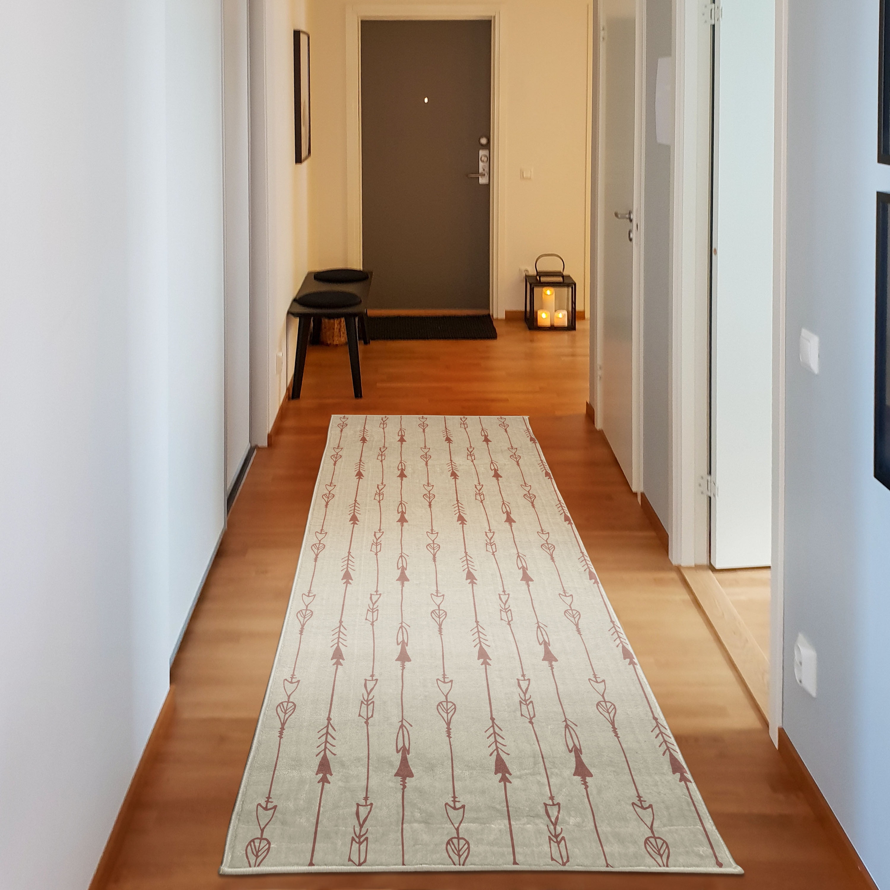 Arrow Decorative Rug, Hand Drawn Repetitive Sticks Pattern Vintage ...