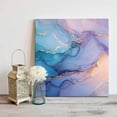 Blue Gradient Water Ripple Canvas Artwork Painting Art, Marble Gold ...