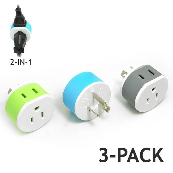 OREI Australia, New Zealand, China Travel Plug Adapter - 2 USA Inputs ...