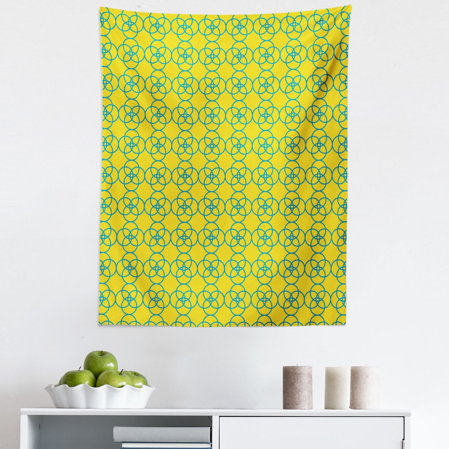 Geometric Tapestry, Modern Continuous Design Circles Chains Art ...