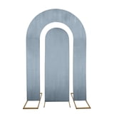 BalsaCircle 2 Dusty Blue Fitted Spandex Double Open Arch Backdrop Stand ...