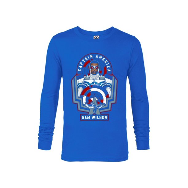 Marvel Avengers Sam Wilson Captain America Badge - Long Sleeve T-Shirt ...