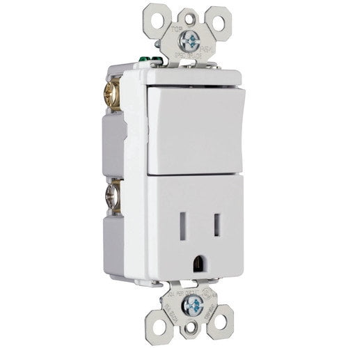 P&S Lt Almond Rocker Switch Tamper Resistant Receptacle 5-15R 15A ...