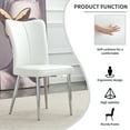 Nmkwnr PU Leather Dining Chair with Silver Metal Legs, Suitable for ...