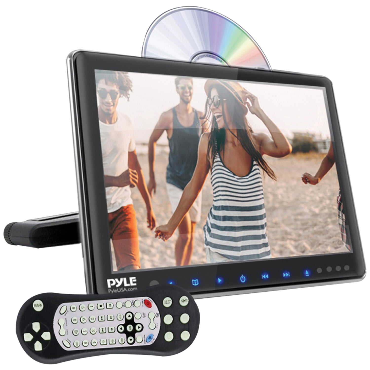 Pyle Portable 9.4" Touchscreen Car Headrest CD/DVD TV Player with ...