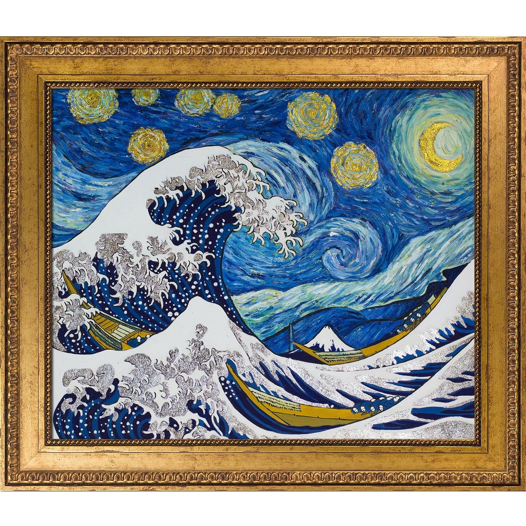 La Pastiche Original 'Starry Night Wave Collage' (Luxury Line) Hand ...