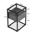 VECELO Tempered Glass Top Nightstand with Drawer, Modern Bedside/Sofa ...