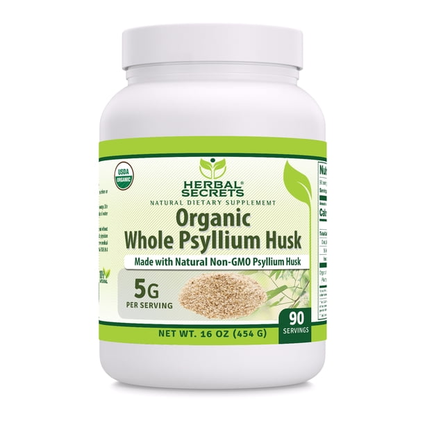 Herbal Secrets Organic Whole Psyllium Husk Powder, 16 Oz - Walmart.ca
