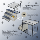 BOSSIN Pet Window Perch with Stairs, Large Pet Bunk Bed with Storage ...