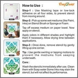 CrafTreat Flourish Positive Negative Stencil for Painting - 6"x6 ...