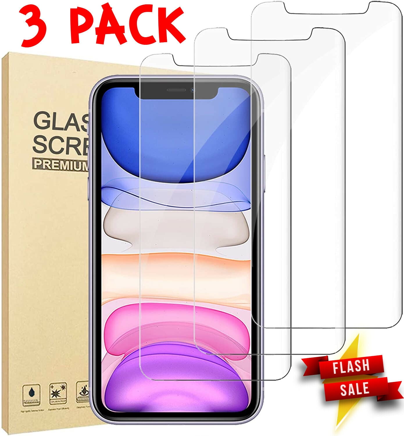 30-60-120 Piece Tempered Glass Screen Protector for iPhone 12 11 Pro ...