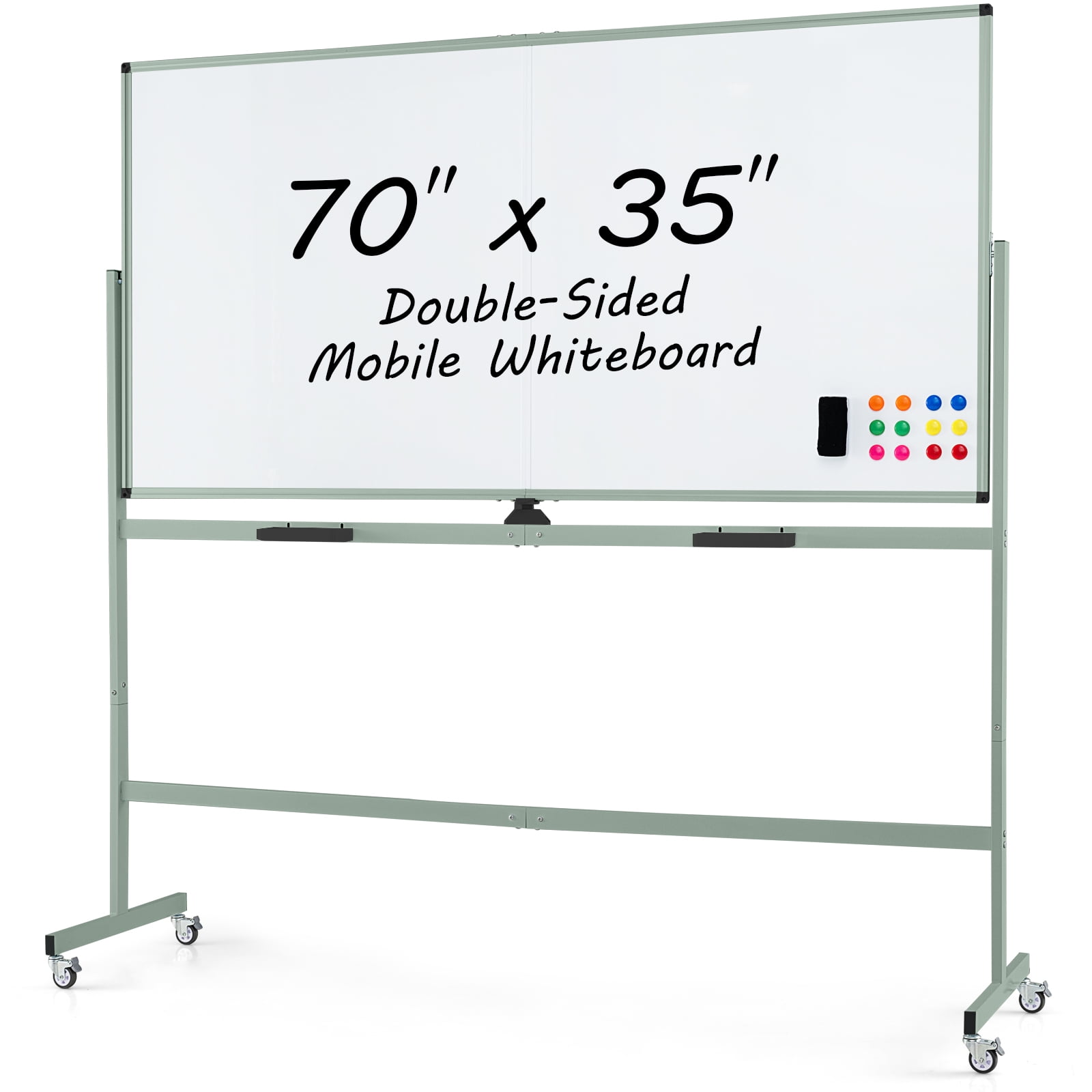 Gymax 72'' x 36'' Double-Sided Magnetic Whiteboard with Stand and ...