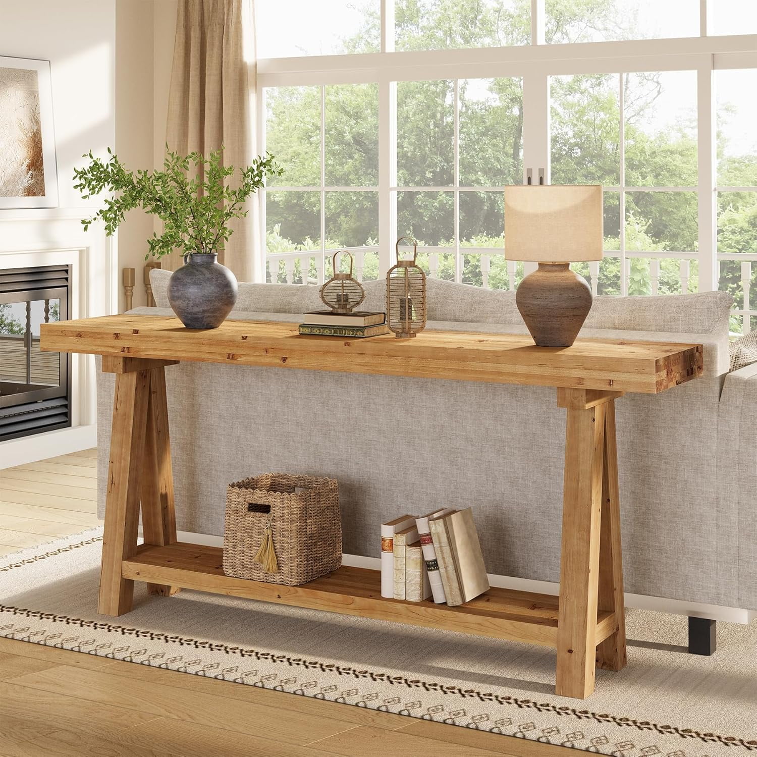 Click here for Tribewood 70.9-Inch Solid Wood Console Table For E... prices