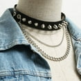 Hzman Punk Goth Metal Spike Studded Leather Collar Necklace, Adjustable ...