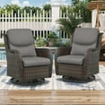 OPOHORO High Back Patio Swivel Glider Chairs Set of 2, All Weather ...