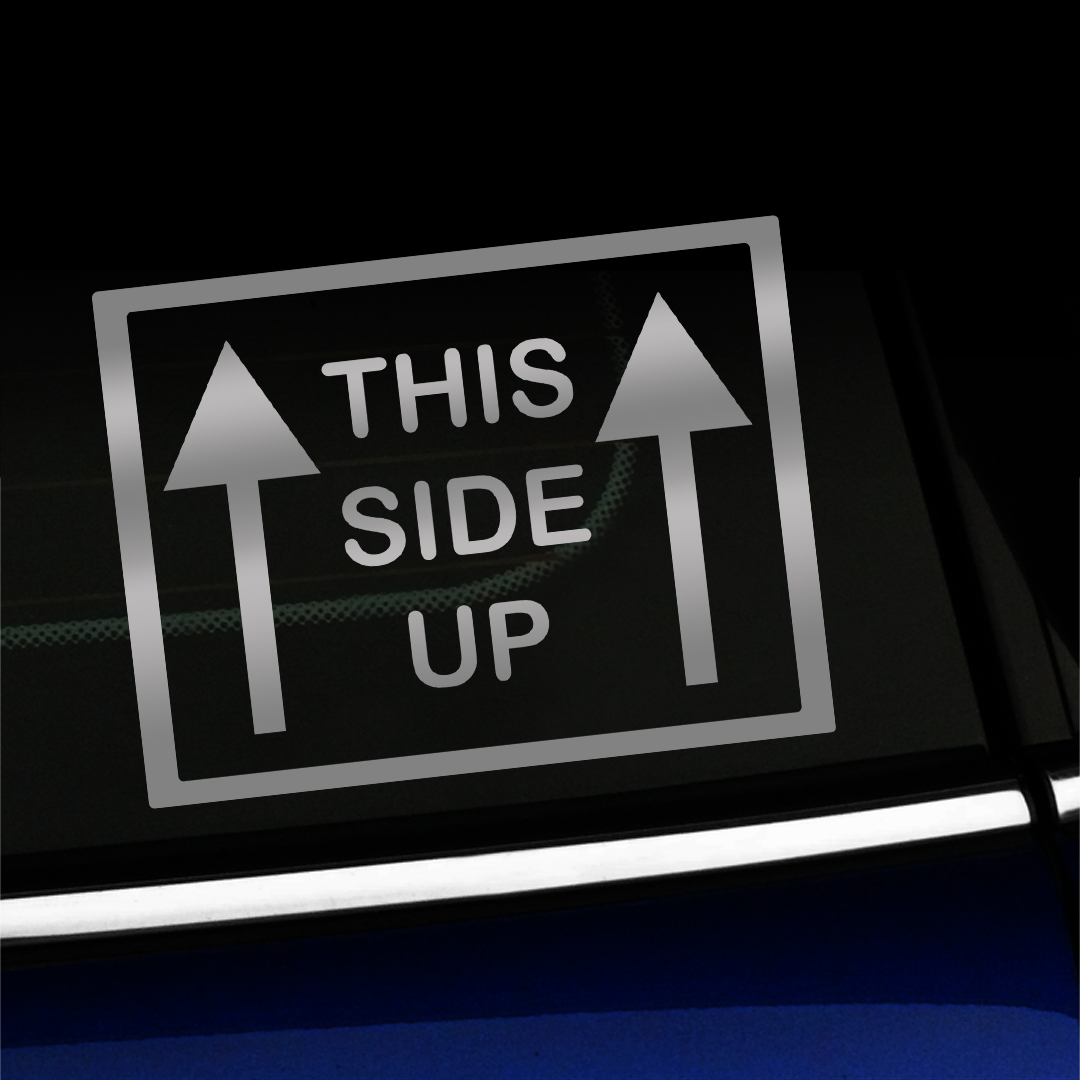 This Side Up - Vinyl Decal - Choose Color - [SILVER] - Walmart.com
