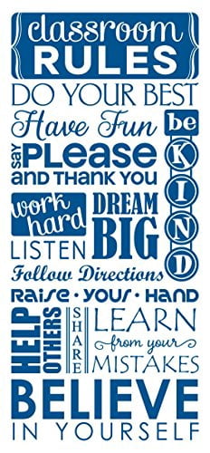 Classroom Rules Subway Art Teacher Wall Decals Letters Vinyl Stickers ...