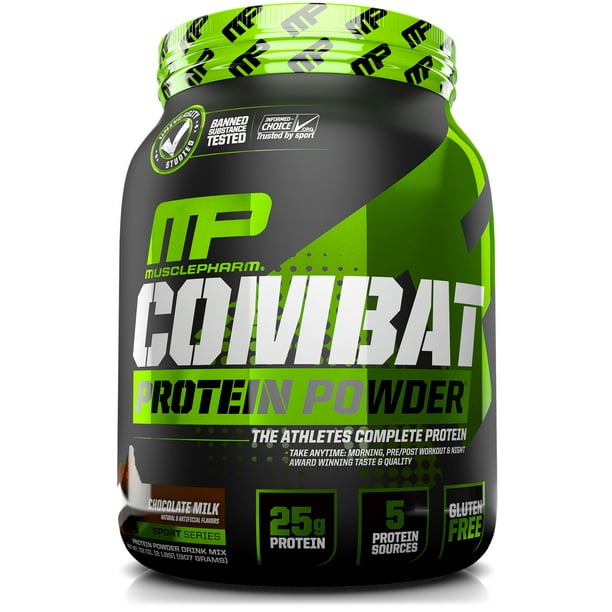 MusclePharm Combat Protein Powder, Chocolate Milk, 25g Protein, 2 Lb ...