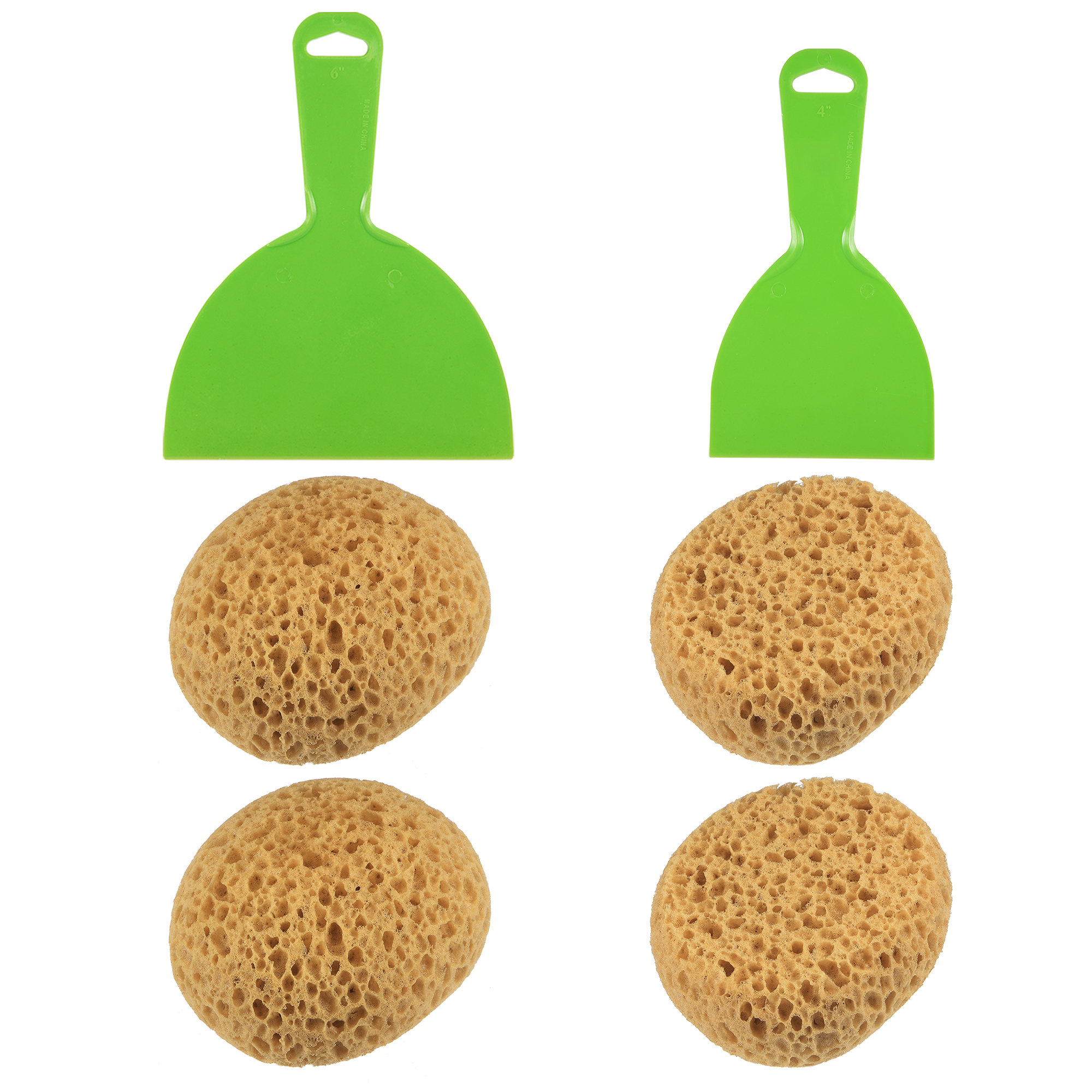 Uxcell 4Pcs 5.3"x2.6" Faux Sponge 2Pcs Putty Scraper Knockdown Texture ...