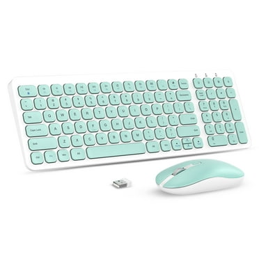 Rechargeable Bluetooth Keyboard and Mouse Combo Ultra Slim Full-Size ...