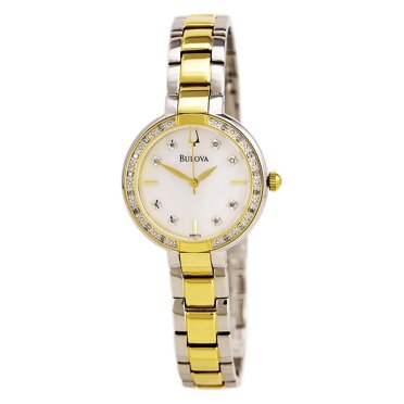 Bulova Women's Diamonds White Mother of Pearl Stainless Steel Analog ...