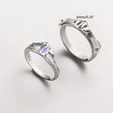WINDLAND Adjustable Open Band 2 Pieces Princess and Knight Couple Rings ...
