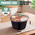 50 Pack 50 oz Meal Prep Containers Disposable with Lids 1 Compartment ...