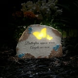 Butterflies Appear - 7" x 5" Solar Memorial Garden Stone - Walmart.com