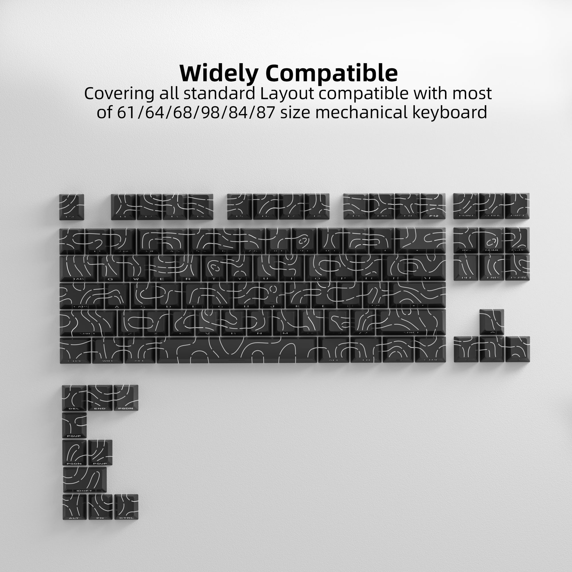 Click here for Unbranded Keycaps Featuring A Black And White Crac... prices